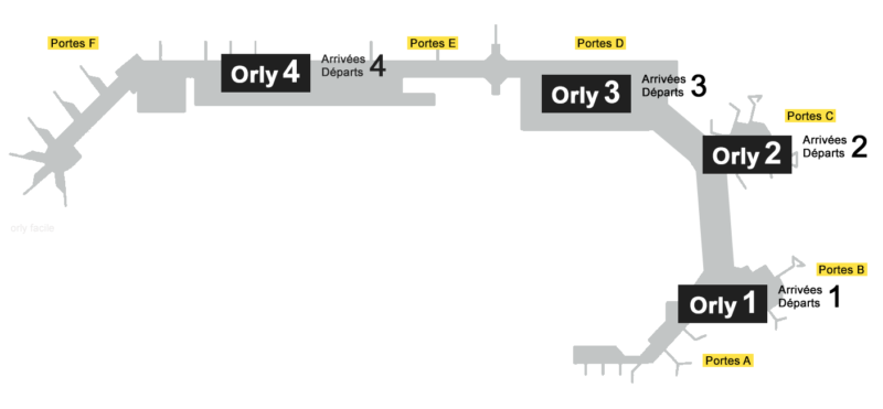 Plans et Guides des terminaux - AEROPORT ORLY (Paris Orly)
